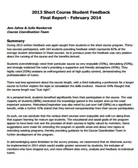 Formal Report Example For Students Pdf