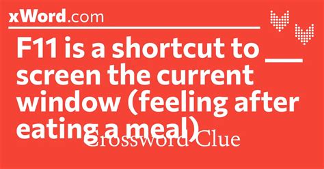 F11 Is A Shortcut To Screen The Current Window Feeling After