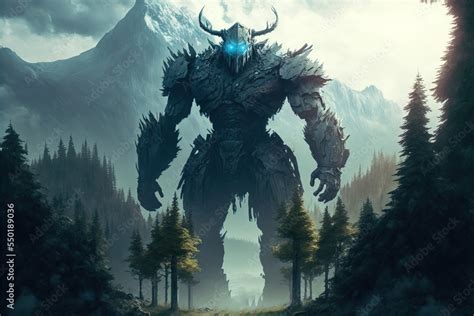 Fantasy Giant Monster In Concept Norse Mythology Stock Illustration