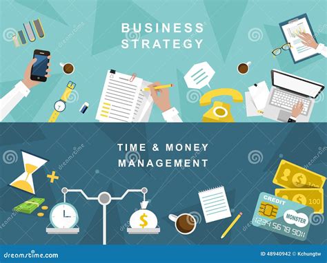 Business Strategy And Creative Process In Flat Design Stock Vector