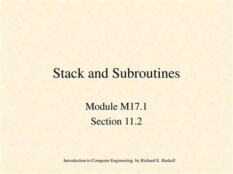 stack and subroutines module m17 1 section ppt download