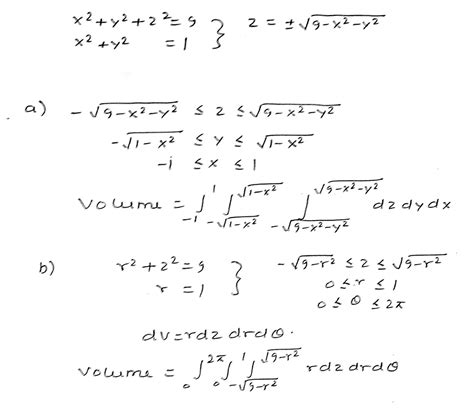 [solved] Set Up A Triple Integral To Find The Volume Inside Both The Sphere Course Hero
