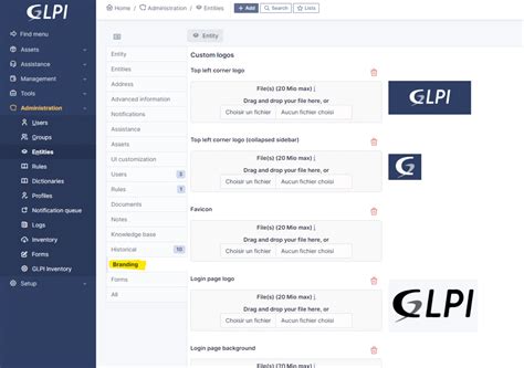 le guide complet pour le plugin branding glpi project