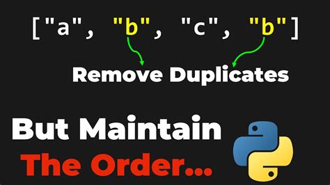 Remove List Duplicates With Order In Python Youtube