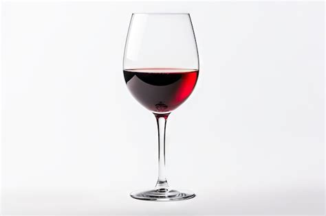 Premium Ai Image Isolated White Background Red Wine In Glass Copy Space