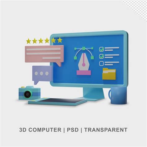 Premium PSD Computer Desktop Transparent No Background
