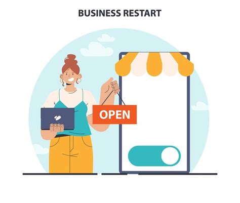 Premium Vector Business Restart Company Reopening Or Project Reboot