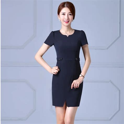 Summer Short Sleeve Formal Ol Styles Dress Elegant Business Women