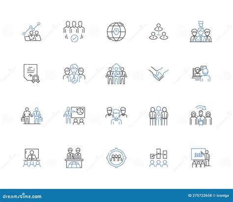 Confederation Line Icons Collection Unity Federation Constitution