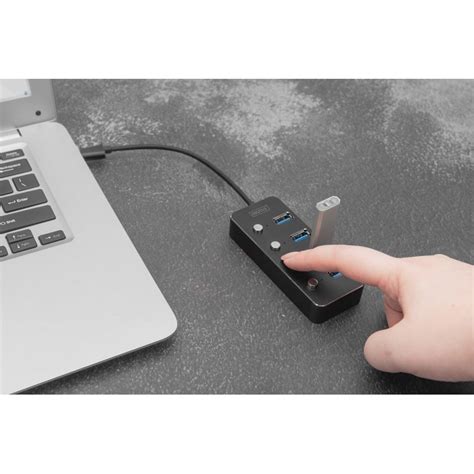 Hub USB 3 0 4 Puertos Conmutable Carcasa De Aluminio