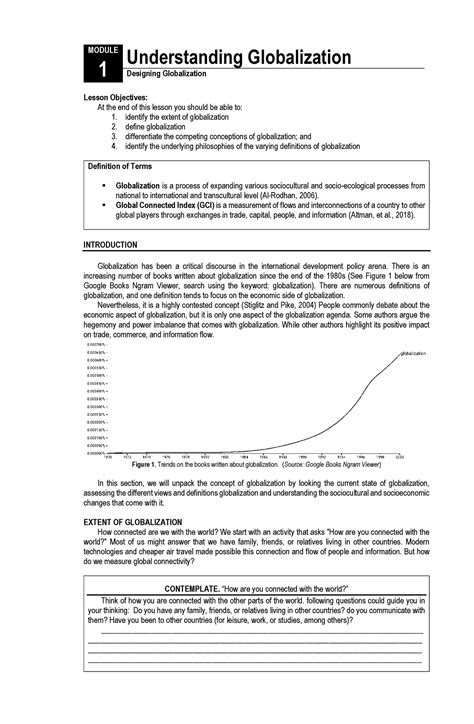 Module 1 Defining Globalization MODULE Understanding Globalization 1 Designing Globalization