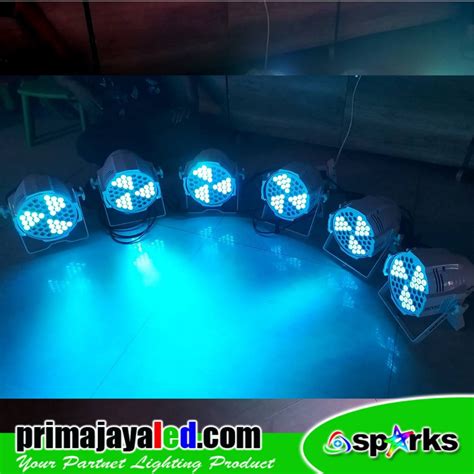 Paket 6 Lampu Par LED 54 Fullcolor Body Putih Prima Jaya LED