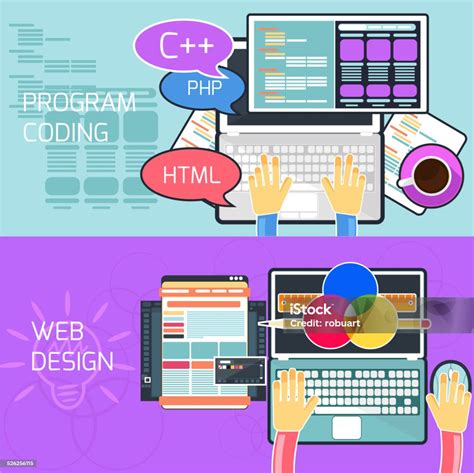 프로그램 및 웹 디자인식 코딩하는 Php 프로그래밍 언어에 대한 스톡 벡터 아트 및 기타 이미지 Php 프로그래밍 언어