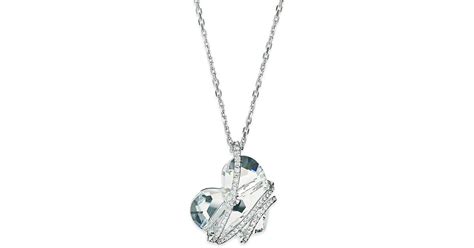 Swarovski Silver Tone Crystal Heart Pendant Necklace In Metallic Lyst