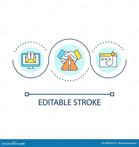 Hacking Tricks Loop Concept Icon Stock Vector Illustration Of Victim Linear 260942213