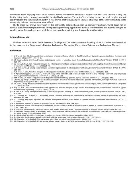 Pdf An Inertia Capacitance Beam Substructure Formulation Based On The