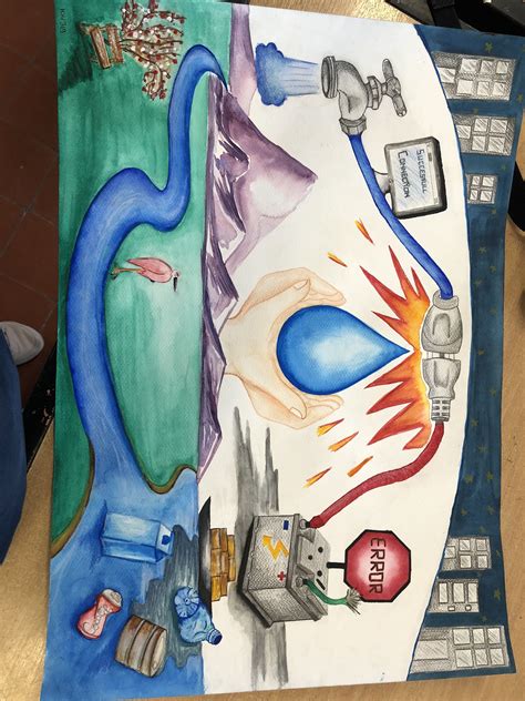 Pollution Concept Water Pollution Poster Pollution City Cartoon The