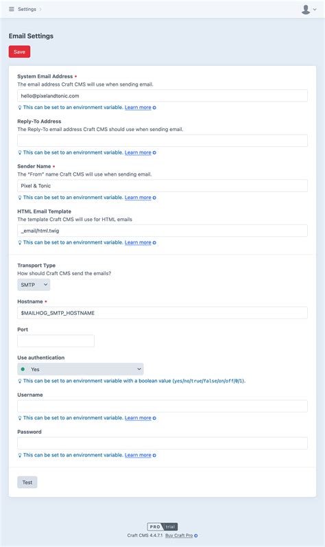 Email Craft CMS Documentation 4 X