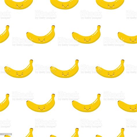 귀여운 바나나와 아름 다운 벡터 완벽 한 패턴입니다 배경 화면 웹 페이지 배경 표면 질감 섬유에 대 한 완벽 한 과일에 대한 스톡 벡터 아트 및 기타 이미지 Istock