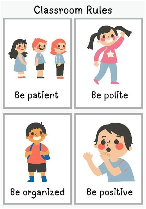 Classroom Rules Flashcards Be Kind Be Respectful Be Responsible
