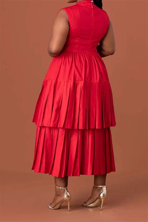 Solid Color Romantic Tiered Ruffle Midi Dress