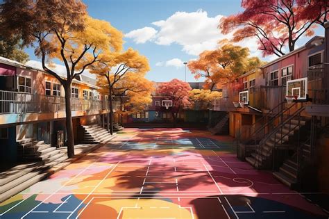 Premium Ai Image Overhead View Of Netball Courts