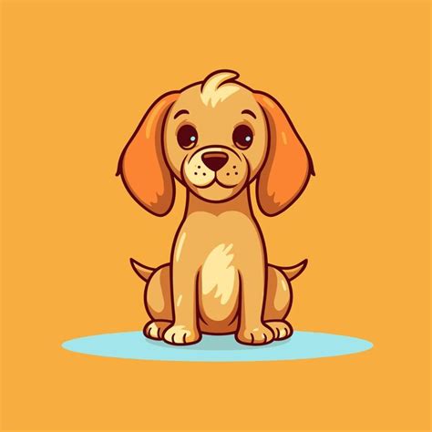 귀여운 강아지 로고 벡터 스티커 프리미엄 벡터