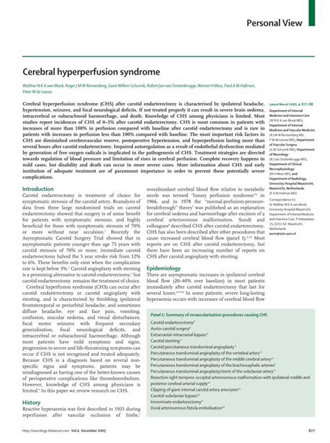 Pdf Cerebral Hyperperfusion Syndrome Dokumentips