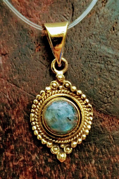 Pendentif en laiton et pierres semi précieuses cadeau pour Etsy Polska