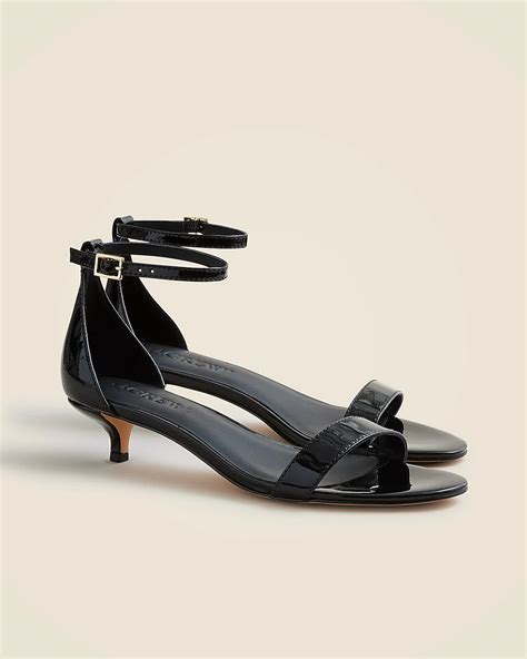 Ankle Strap Kitten Heel Sandals In Patent Leather For Women J Crew