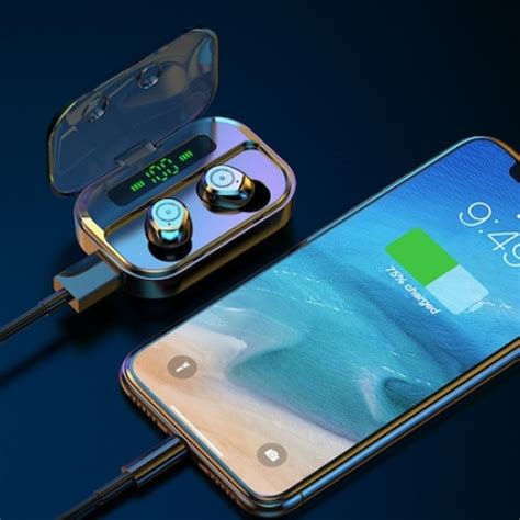 Bluetooth слушалки за телефон за поставяне в ухото безжични черни Emag Bg