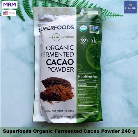 ผงโกโก้ ออร์แกนิก Superfoods Organic Fermented Cacao Powder 240 G Mrm