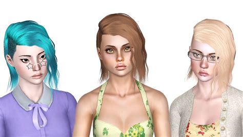 Medium Half Shaved Wavy Hairstyle Retextured 2fanbg 18 By Sjokosims