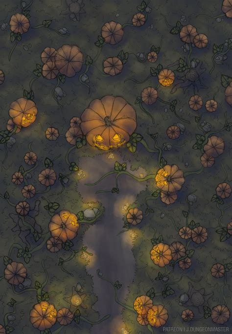 The Pumpkin Patch A Halloween Battlemap 20x30 Grid Battlemaps