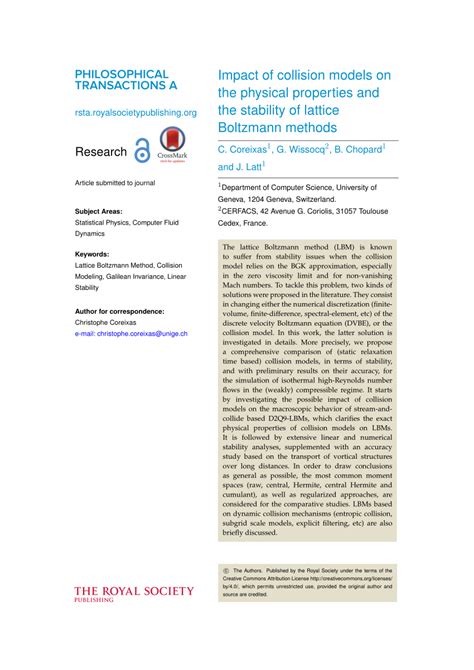 pdf impact of collision models on the physical properties and the