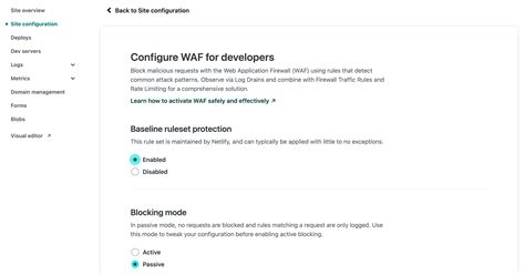 Web Application Firewall Netlify Docs