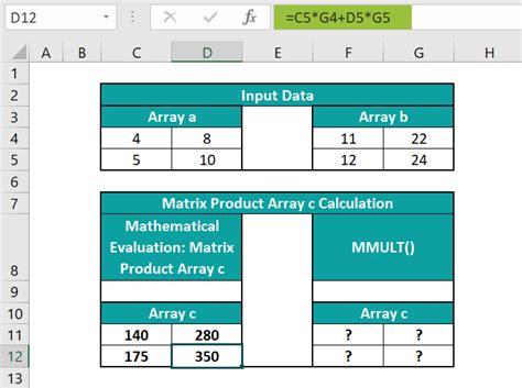 Mmult Excel Function Formula Examples How To Use