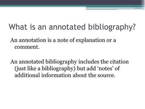 PPT Annotated Bibliography PowerPoint Presentation Free Download ID