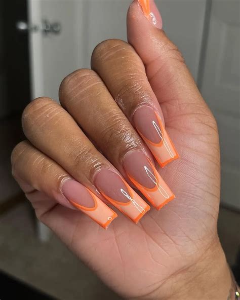 17 Vibrant Orange French Tip Nails Ideas To Try