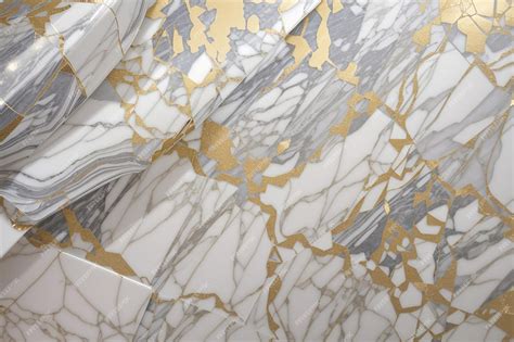 Premium Ai Image Natural White Gold Gray Marble Texture Patternmarble