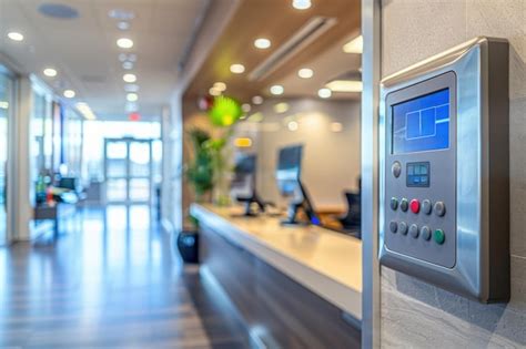 A Modern Highsecurity Intercom System Is Mounted On The Wall In The