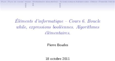 Support De Cours Algorithme Les Boucles Cours Algorithme