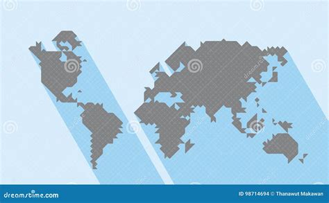 Geometric Map World Stock Vector Illustration Of Modern 98714694