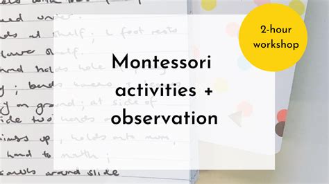 Montessori Activities And Observation The Montessori Notebook