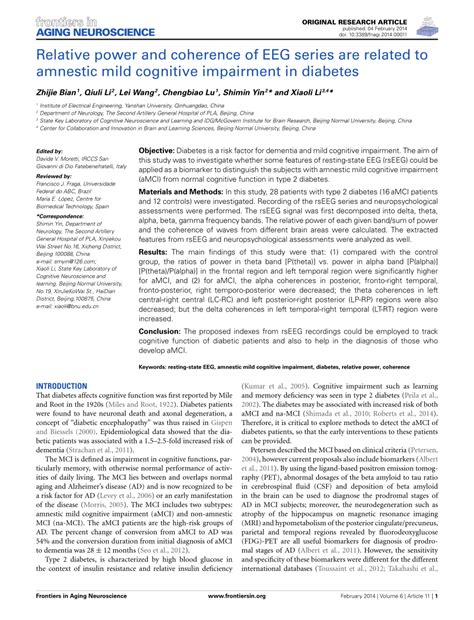 Pdf Relative Power And Coherence Of Eeg Series Are Related To