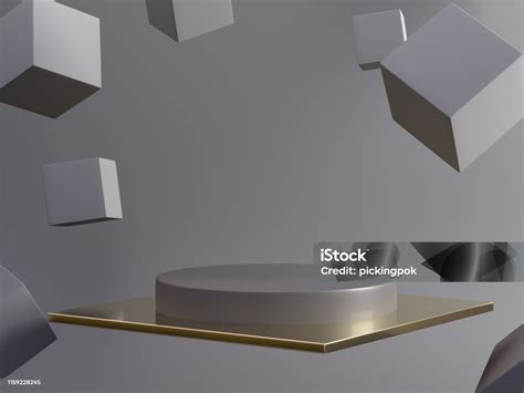 어두운 배경에서 격리된 제품 표시 광고 목적으로 실린더 상자 빈 빈 스탠드 모형 3d 렌더링 건축에 대한 스톡 사진 및 기타 이미지 Istock