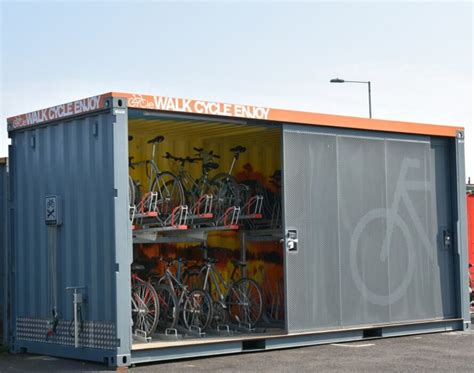 Repurposed Shipping Containers Turned Into Solar Powered Cycle Hubs