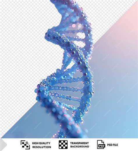 Psd 3d Azul Elemento De Secuencia De Hélice De Adn En El Cielo Png