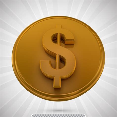 Premium PSD Psd Dollar Sign Gold Coin Icon Isolated 3d Render