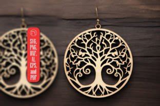Tree Of Life Earring SVG Laser Cut Bundl Creative Fabrica